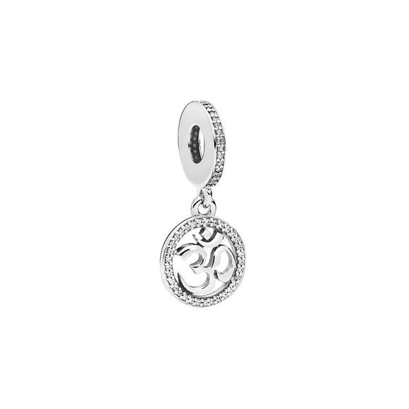 Pandora | Jewelry | Pandora Silver Cz Om Symbol Dangle Charm | Poshmark